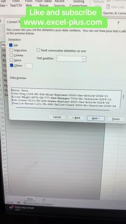 Text to columns excel #excel #spreadsheetmagic #excelshortcuts #exceltips - YouTube