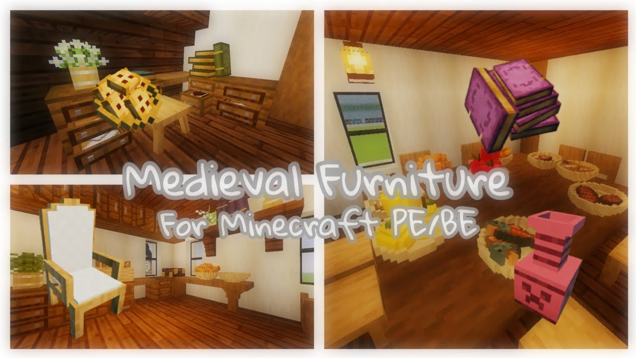 Medieval Furniture Addon V2☁️ Minecraft PE/BE - YouTube