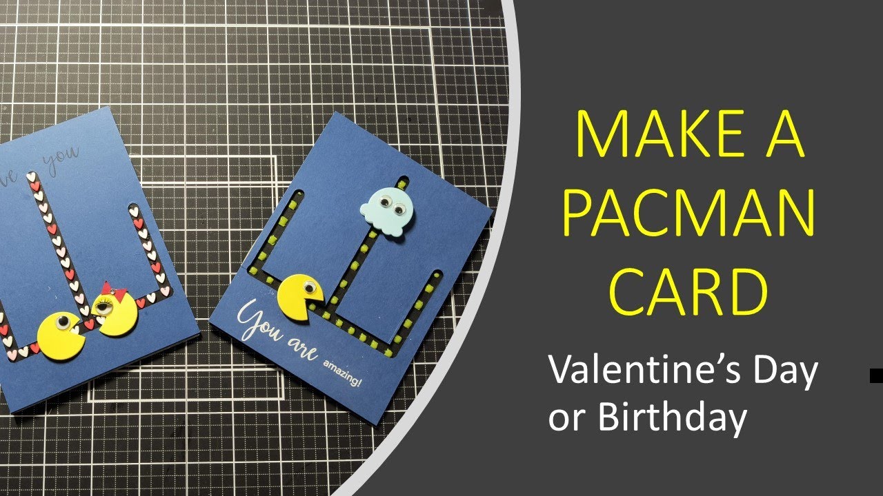 PACMAN Birthday or Valentine's Day Card using Lawn Fawn Sliders - Idea ...