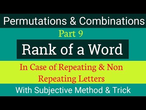 Rank of a Word / Permutations & Combinations / Class 11 Mathematics ...