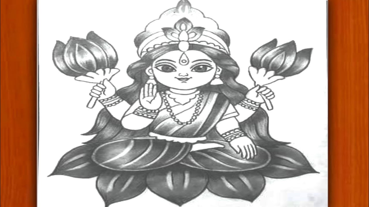 How to draw Goddess Lakshmi |Diwali special drawing |Lakshmi Mata ...