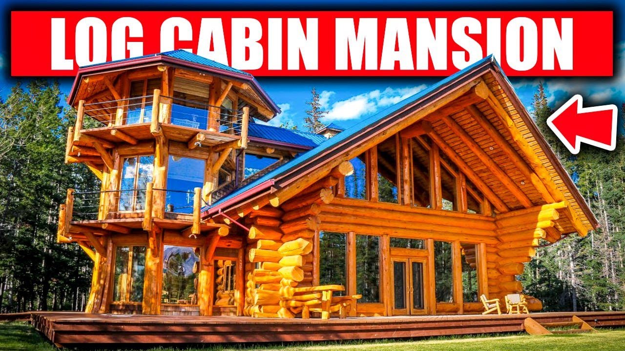 Touring A Luxury Log Cabin Mansion - YouTube
