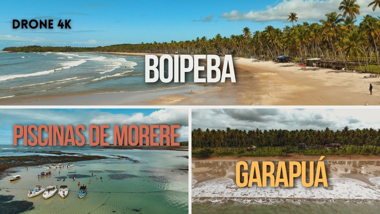 Imagens aéreas das praias da Cueira (Boipeba) + Piscinas naturais de ...