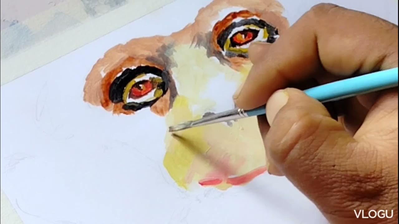 Acrylic Colour Monkey Painting Tutorial #YouTube videos #art 🐵🦧 - YouTube