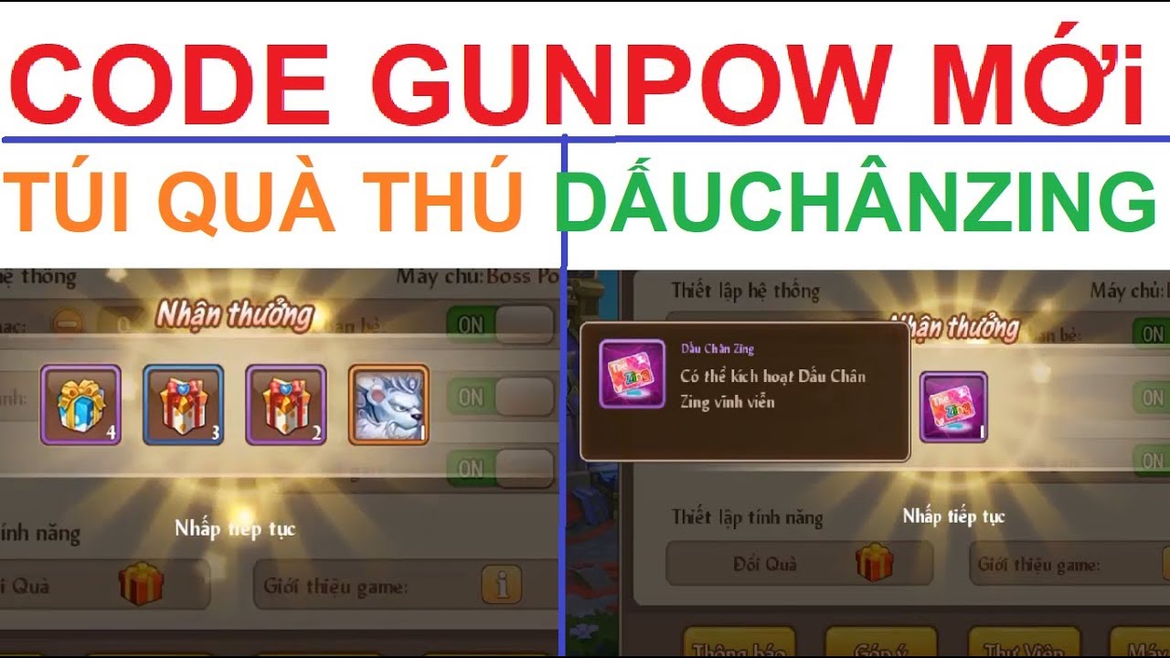 CẢNH DIỆU GUNPOW - CODE Túi Quà THÚ CAM nhị phẩm 1 và CODE DẤU CHÂN ...