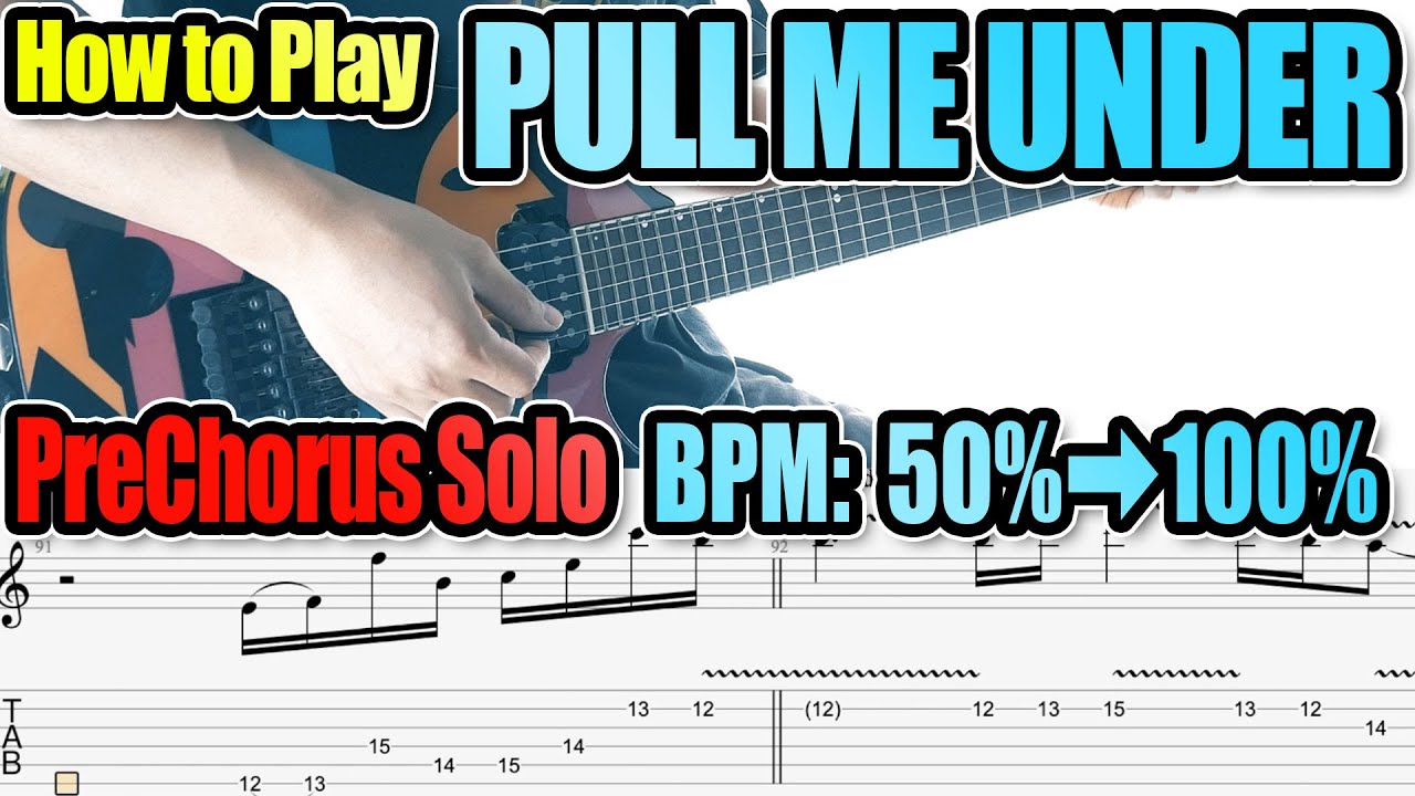 Dream Theater/Pull Me Under Pre Chorus How to Play Guitar Solo from 50% ...