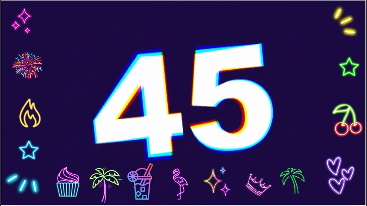 Neon 45 Second Timer - YouTube