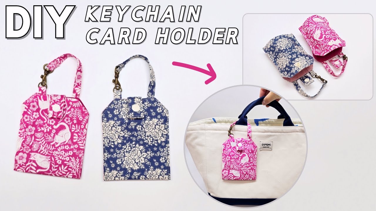 [DIY] Mini Keychain Bag for Gift | Simple! CARD WALLET 💳 Card Holder ...