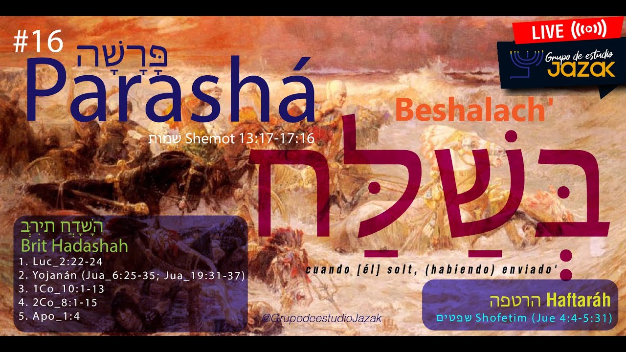 פָּרָשָׁה Parashá 16 בְּשַׁלַּח 'Beshalach', 'cuando [él] soltó ...