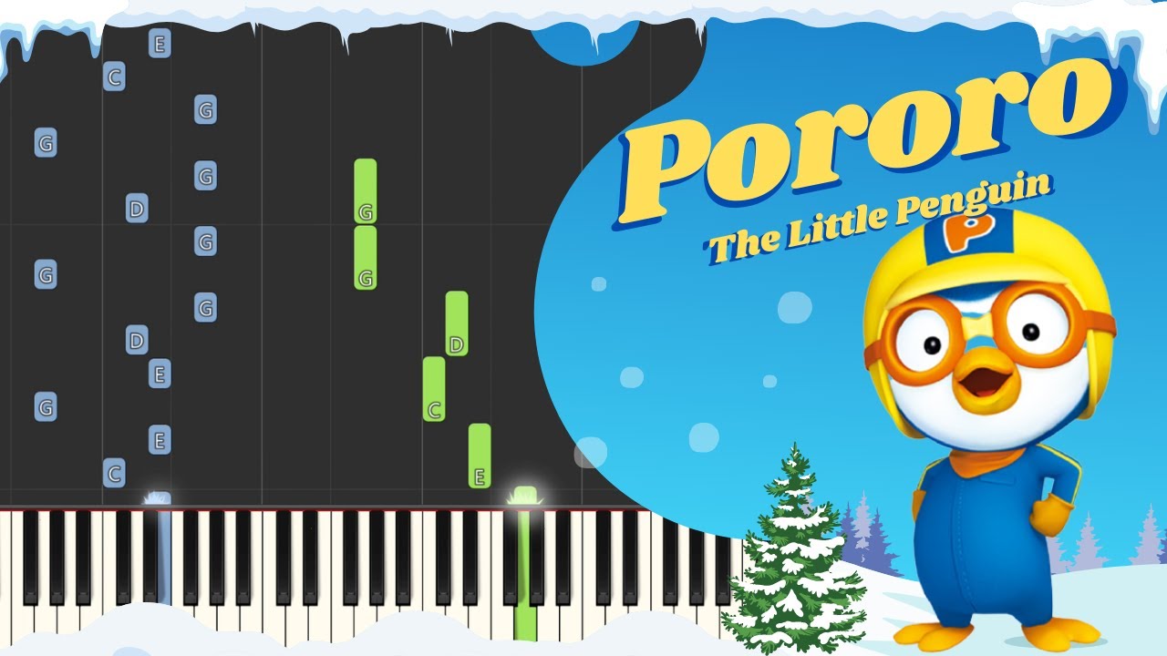 Pororo Opening Theme 뽀롱뽀롱 뽀로로 (FREE music sheet) - YouTube