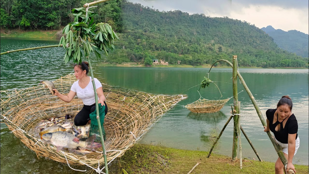 FULL VIDEO: Lake Girl fishing, daily life under the lake, Earning ...