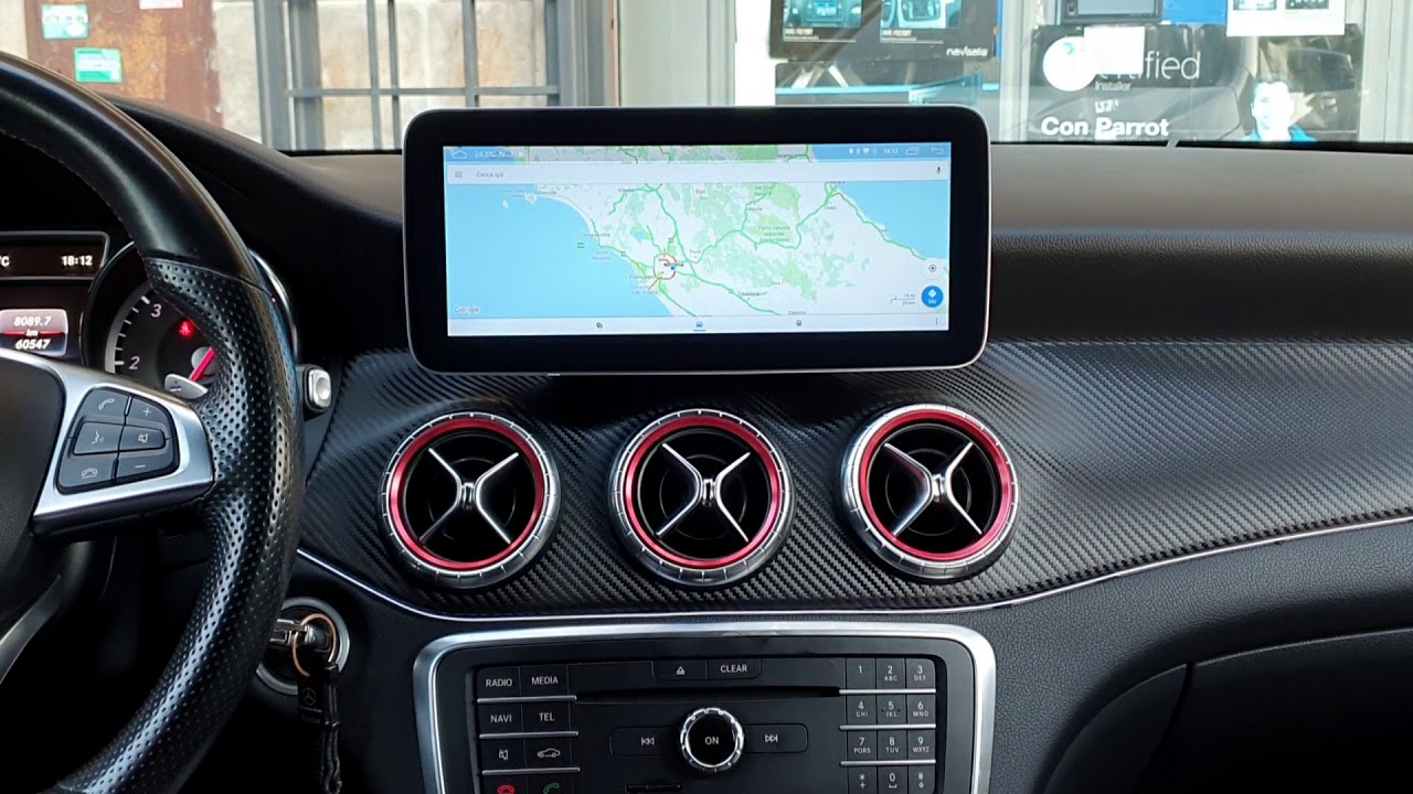 Mercedes Cla car tablet + luci ambiente + wrapping - YouTube