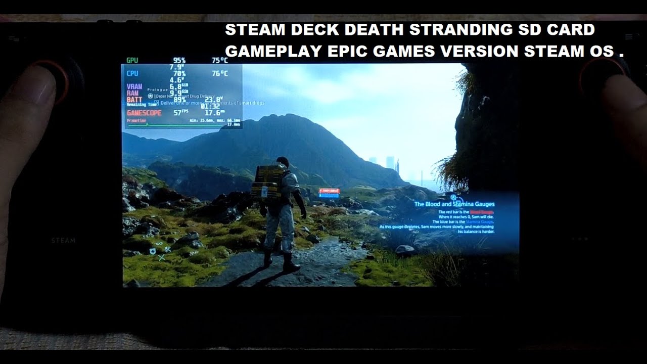 Steam Deck Death Stranding 67gb SD Card Gameplay Epic Version Steam OS ...