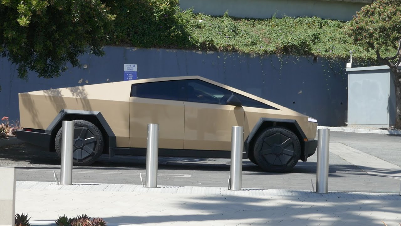 Beige Tesla Cybertruck Sunset Blvd Los Angeles California USA Mothers ...