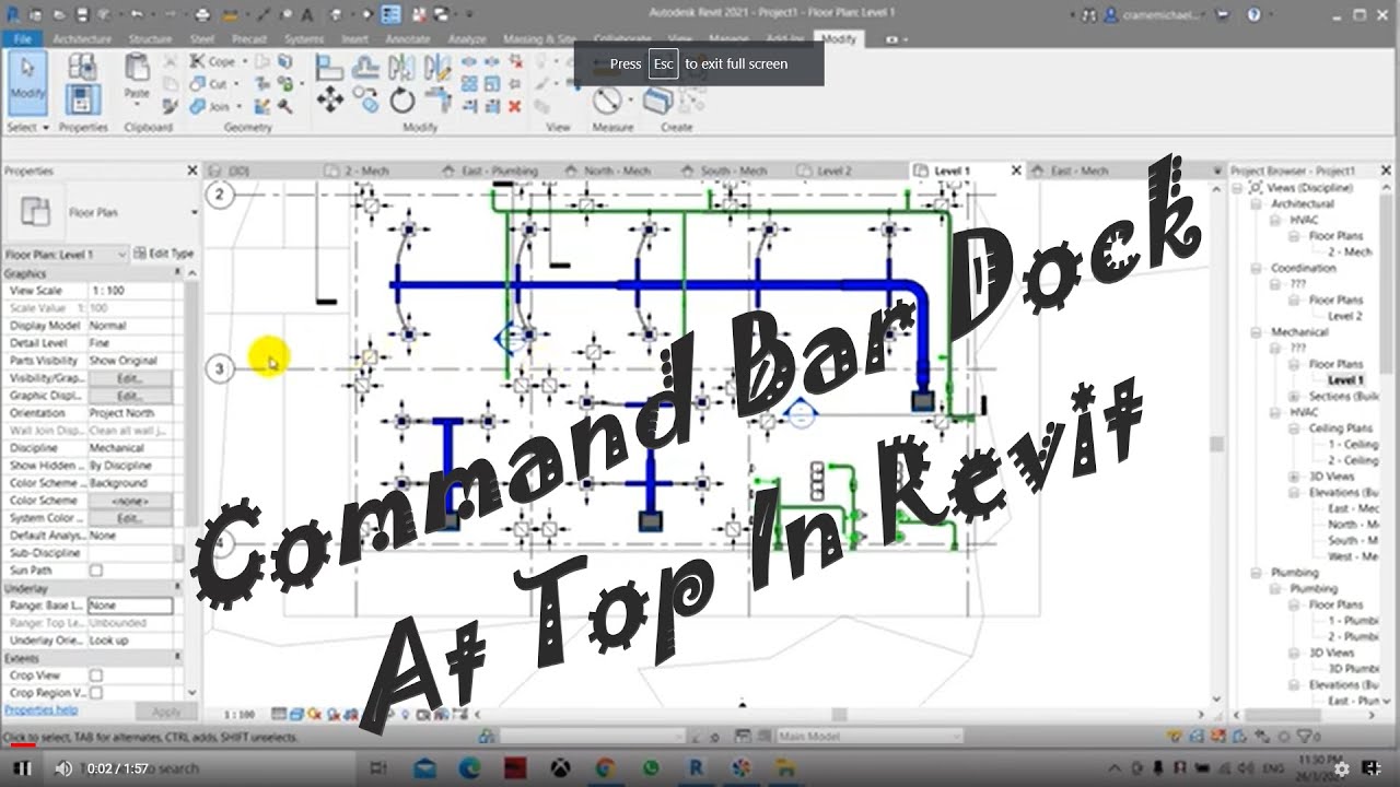 Command Bar Dock At Top In Revit - YouTube