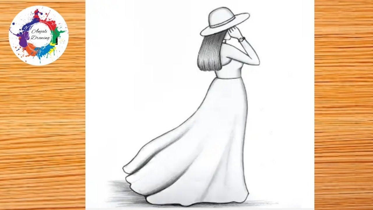 How to draw a very easy girl drawing step by step || pancil sketch ...