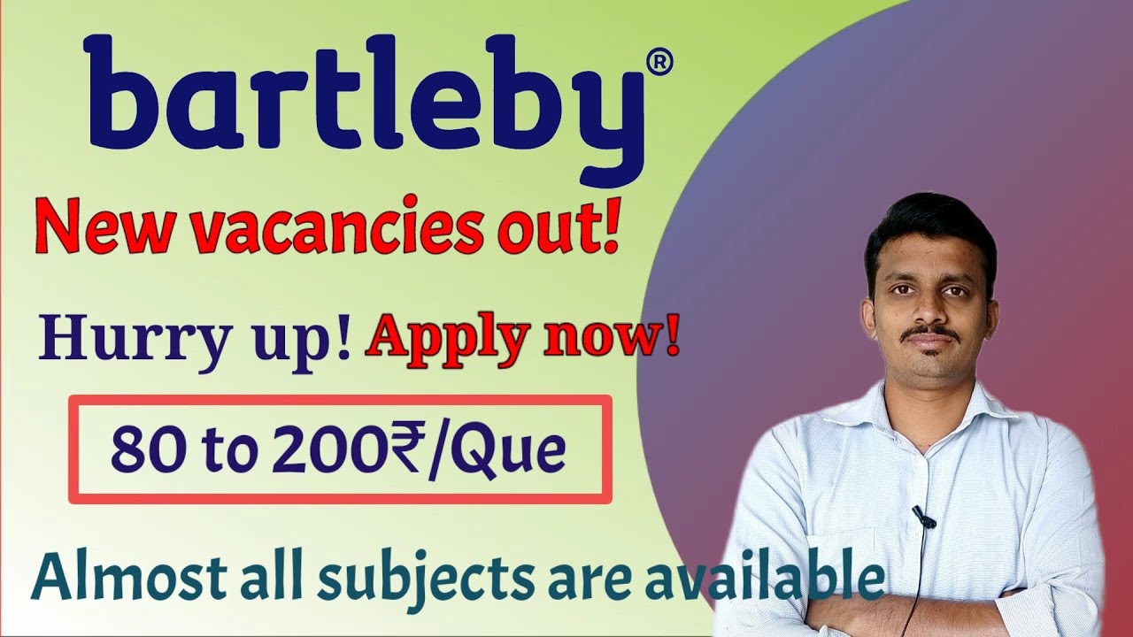 Bartleby|Solve Questions and earn|Work from home|Part time jobs - YouTube