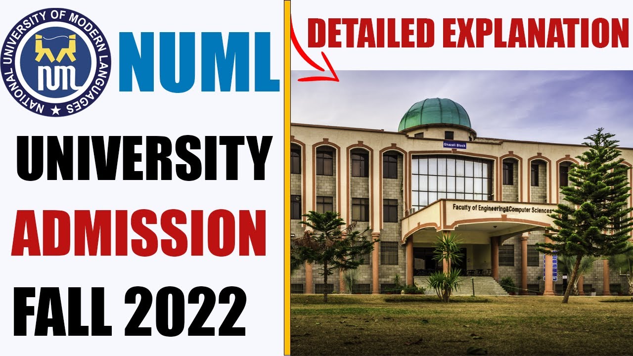 NUML University Admission Fall 2022 |Apply Online - YouTube