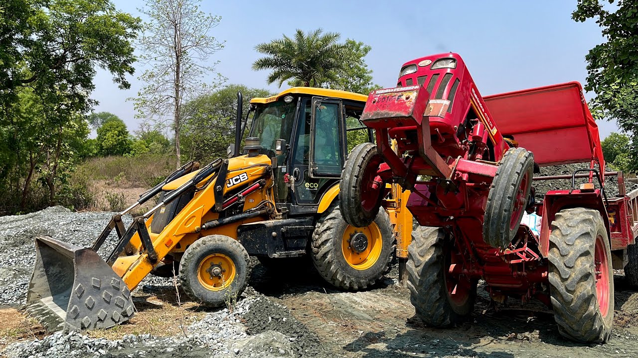 JCB 3dx Loading Mud | Mahindra Tractor And Sonalika Tractor Pulling ...