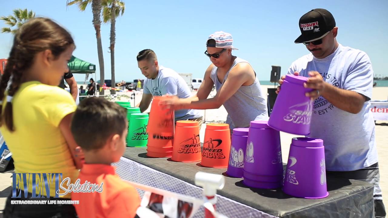 Does Your Company Picnic "Stack Up"? Giant Cup Stacking Game - YouTube