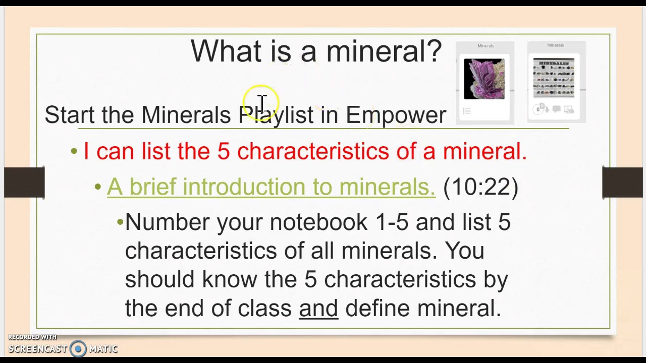 Minerals Week 17 - YouTube