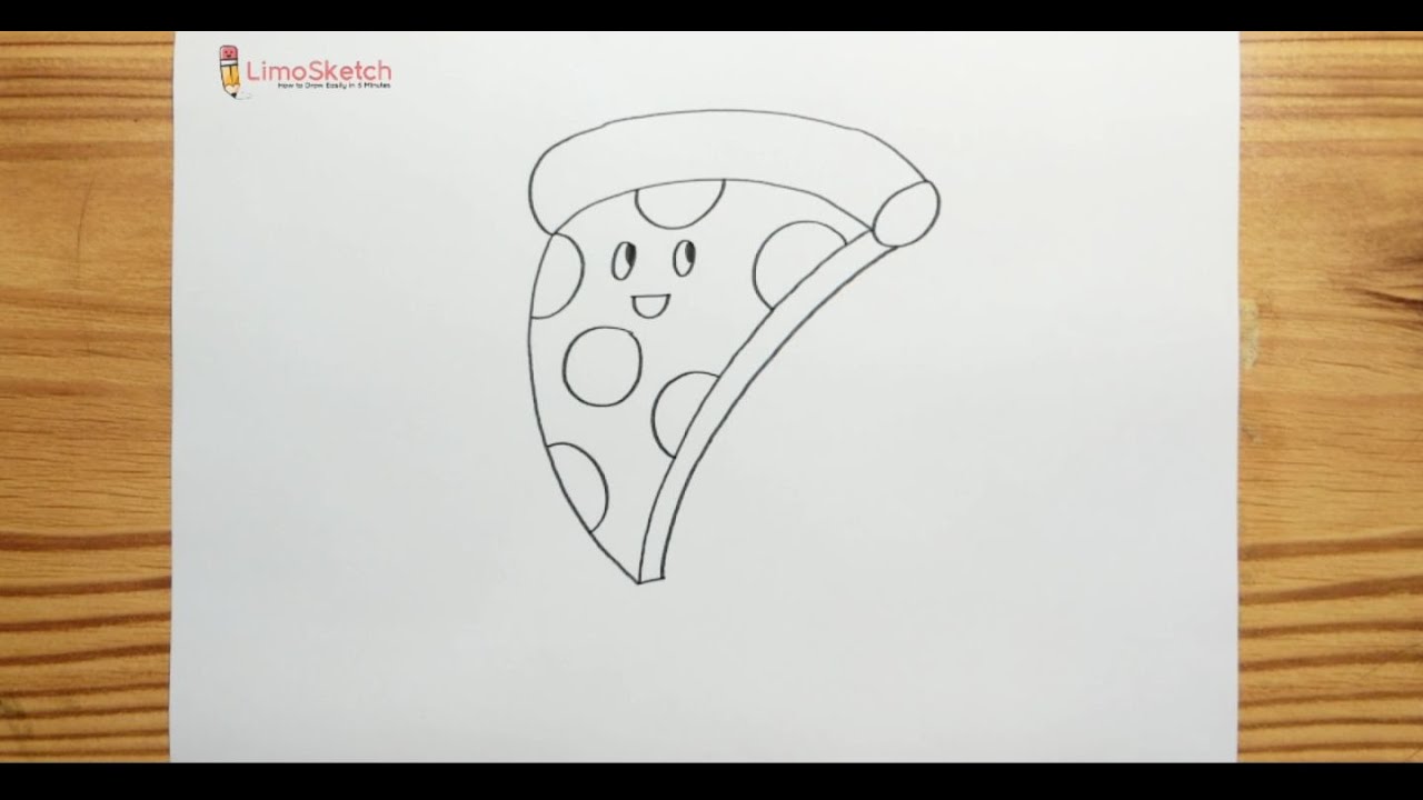 How to Drawing A PIECE OF PIZZA Easy For Kids Step by Step - YouTube