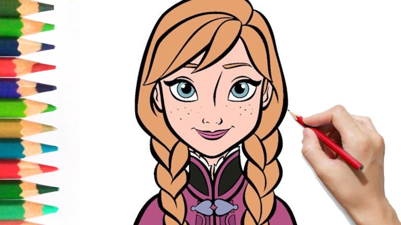 Draw Easy Anna from Frozen Movies! - YouTube
