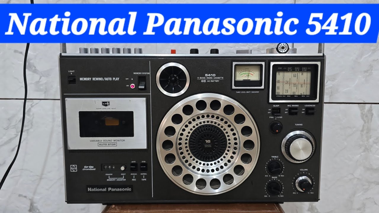 National Panasonic 5410 4 Band Radio Cassette Recorder. - YouTube