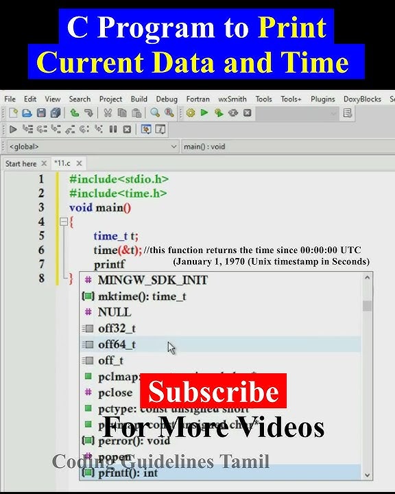 C Program to Display Current Date and Time | C Programming - YouTube