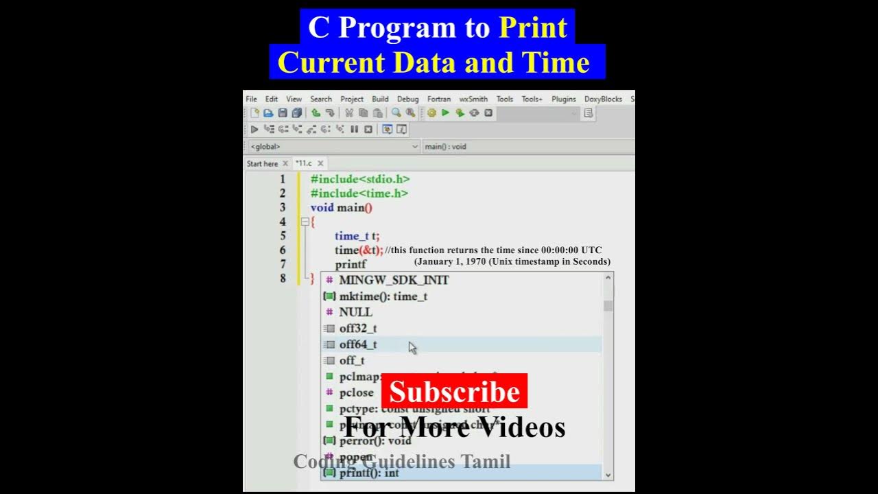 C Program To Display Current Date And Time C Programming Youtube