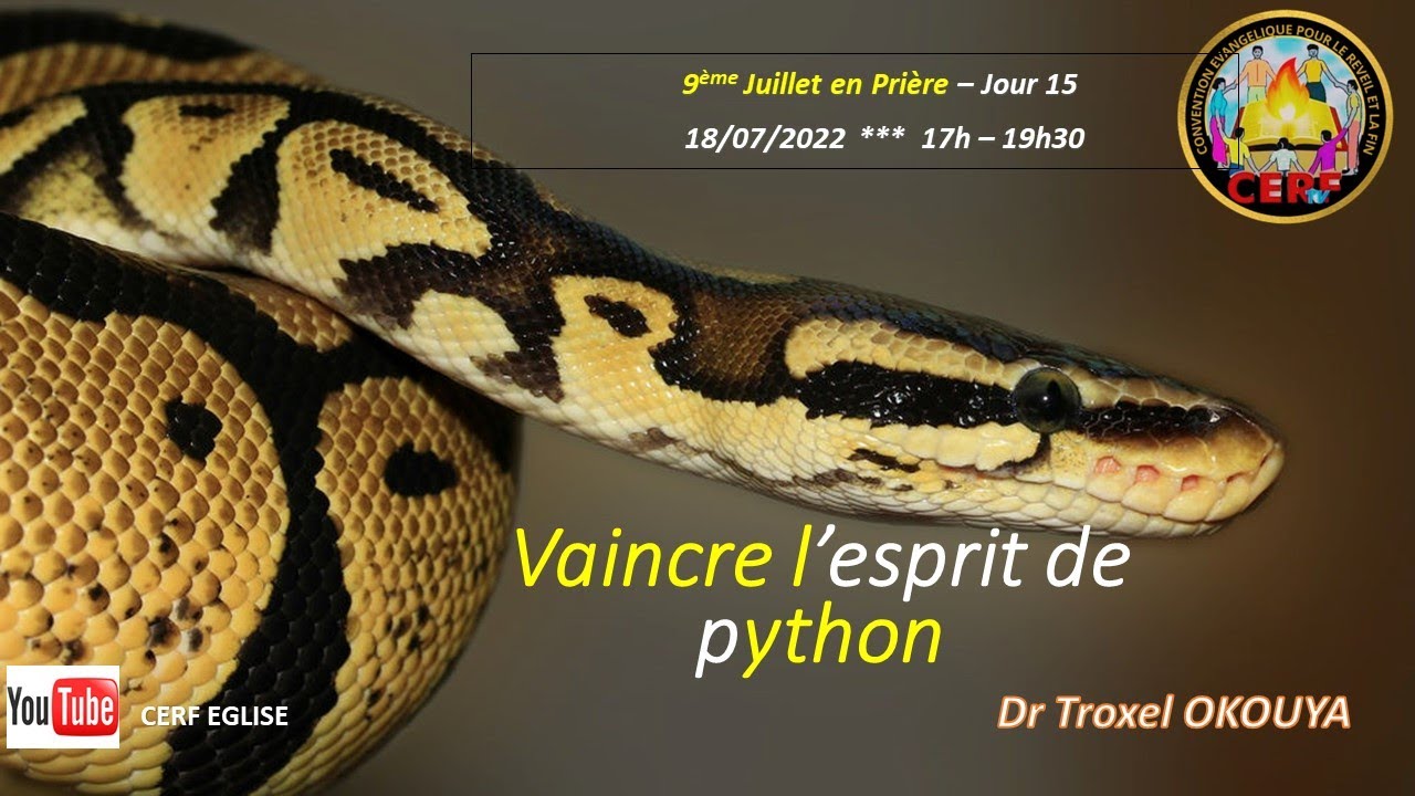 Vaincre l'esprit de Python _ Dr Troxel OKOUYA _ Jour 15_ Juillet en Prière (18/07/22) - YouTube