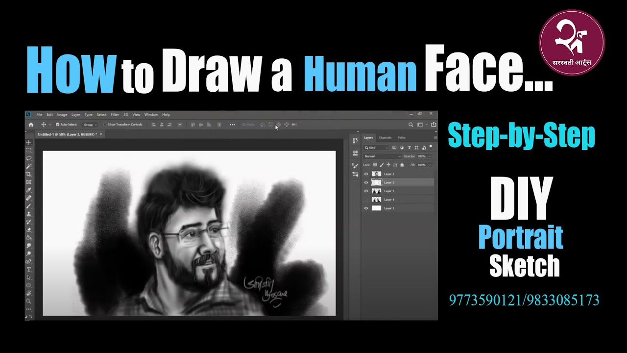 How To Draw Portrait | Live Demo | Step By Step | Easy Tutorial ...