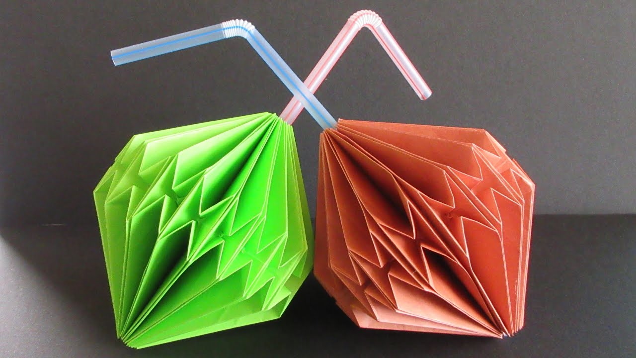 【折り紙】ココナッツジュース【origami】Coconut juice - YouTube