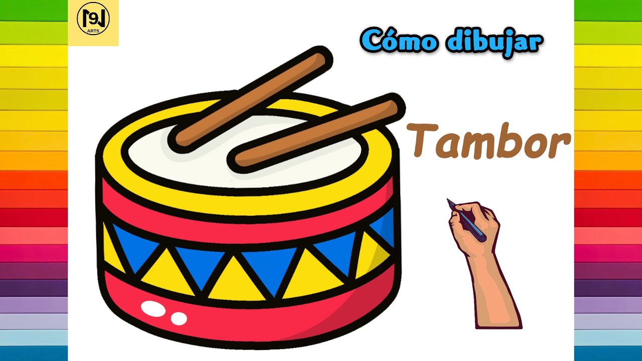 Cómo dibujar un lindo tambor | No.9 ARTES - YouTube