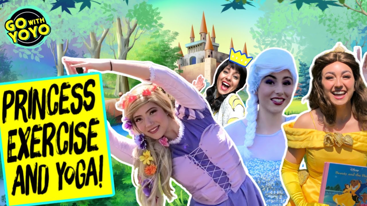 Princess Exercise and Yoga for Kids | At Home Workout with Belle, Elsa ...