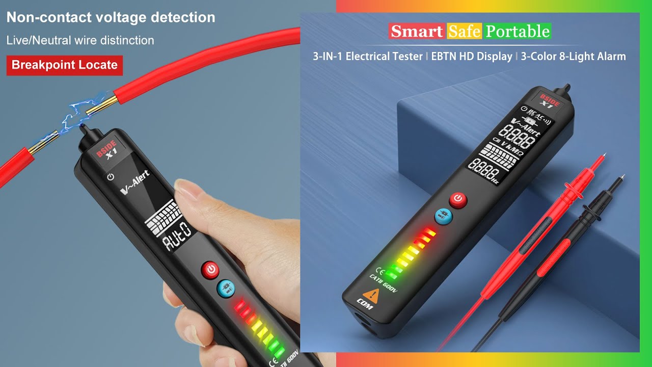 BSIDE X1 Smart Multimeter Voltage Detector Tester Non-contact - YouTube