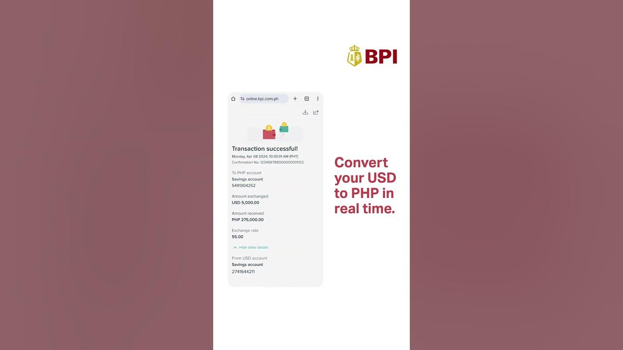 How to convert USD to PHP | BPI online | 2024 - YouTube