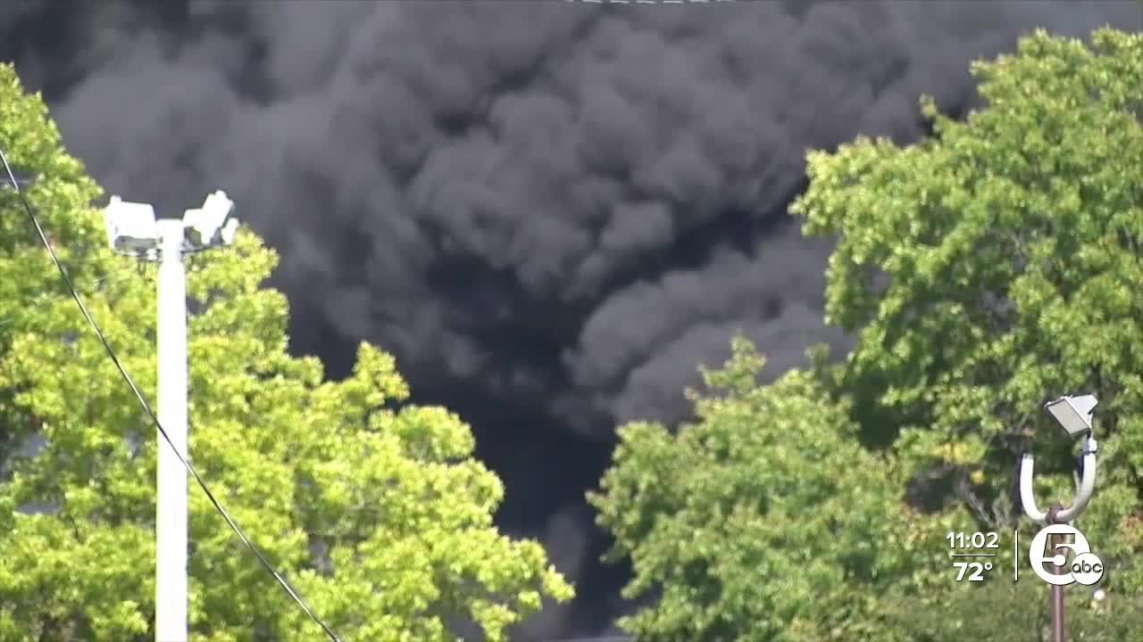 Residents able to return to homes after large chemical fire in Akron ...