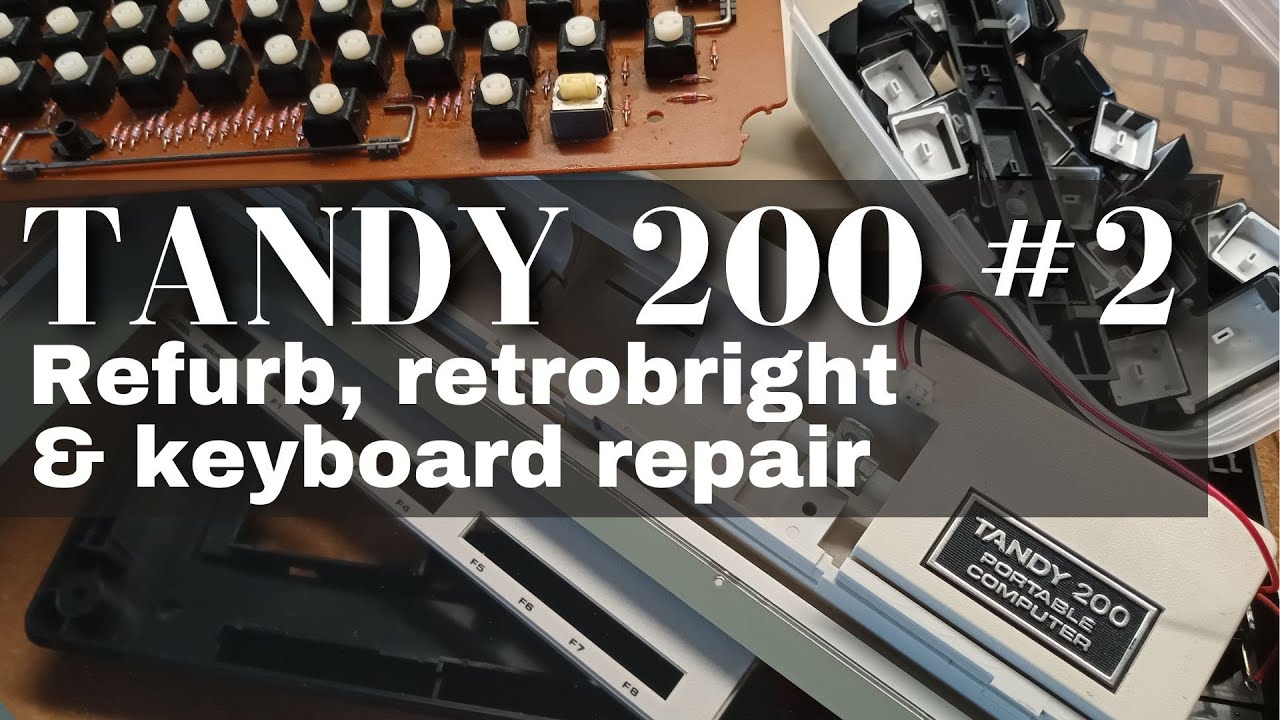 Tandy 200 #2: keyboard repair, refurb and retrobright - YouTube