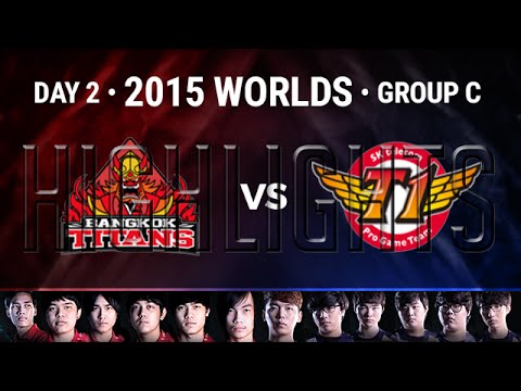 BKT vs SKT Highlights | 2015 LoL World Championship S5 Group C D2G3 | Bangkok Titans vs SKT T1 ...