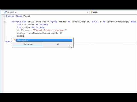 Learning VB.NET (Visual Basics) tutorial 21 - Substrings of the String class - YouTube