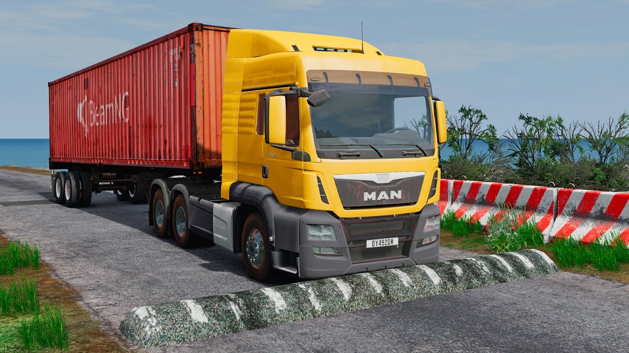 Trucks vs Speed Bumps – BeamNG.Drive - YouTube