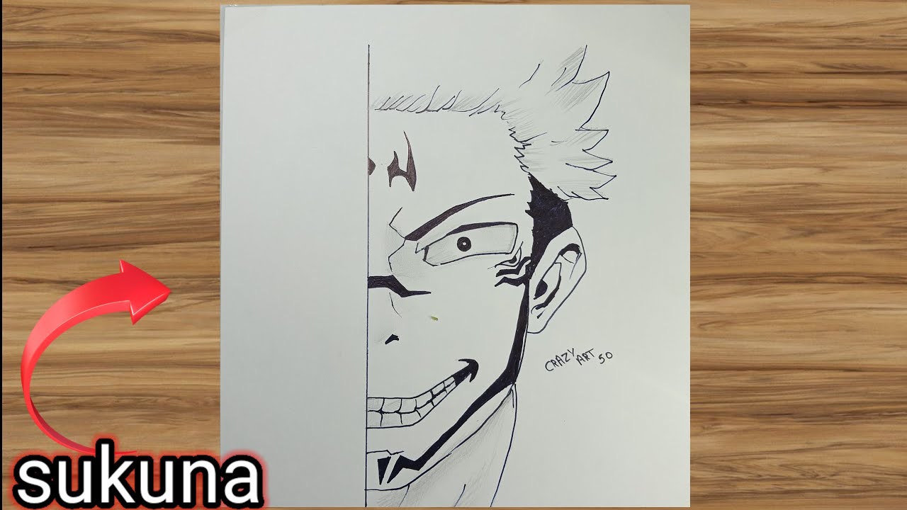 How to draw easy sukuna drawing for beginners|step by step sukuna ...