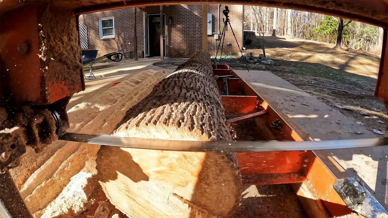 How I Mill Poplar Tree Logs with WoodMizer LX55 Sawmill for a Client ...