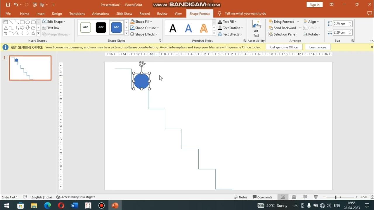 MS Powerpoint 2010: How to create Bouncing Ball animation with motion ...
