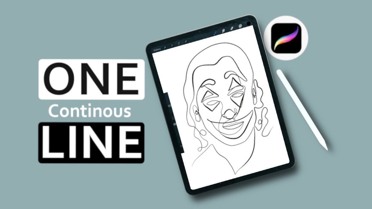 One Continous Line Drawing of JOKER | Minimal Lineart | Using Apple ...