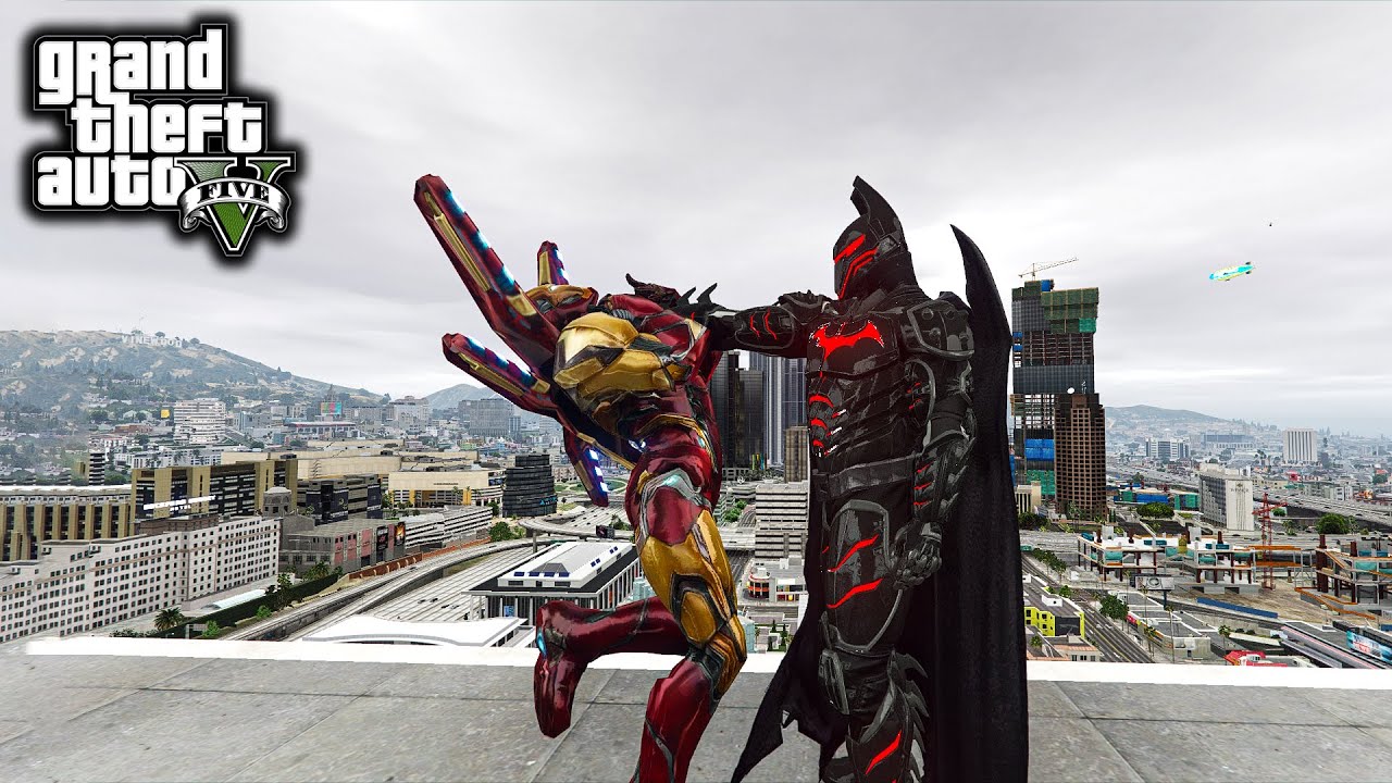 Batman - Hellbat Armor Vs Iron Man Death Battle ( GTA V Mods ) - YouTube