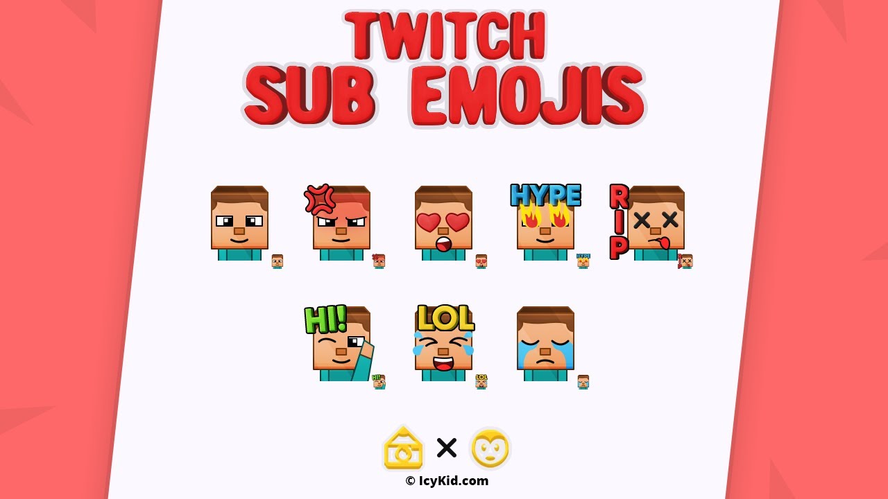 Premium Sub Emotes - Minecraft Steve Premium Emotes - PSD - Premium ...