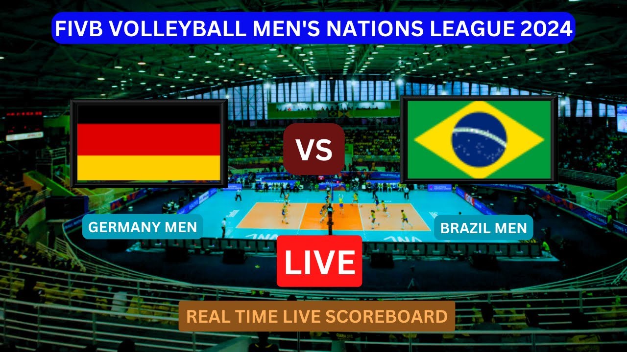 Brazil Vs Germany LIVE Score UPDATE Today Match 2024 FIVB Volleyball ...