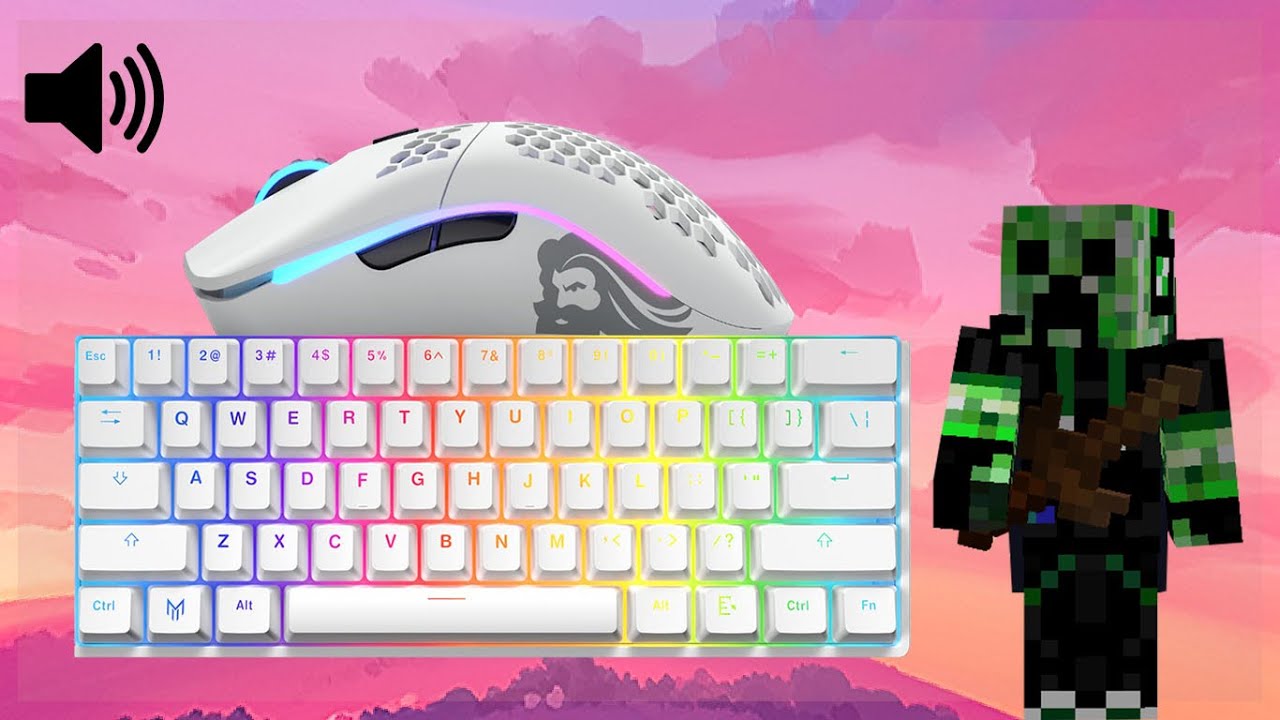 Keyboard + Mouse ASMR Sounds (Handcam) | Pika Bedwars - YouTube